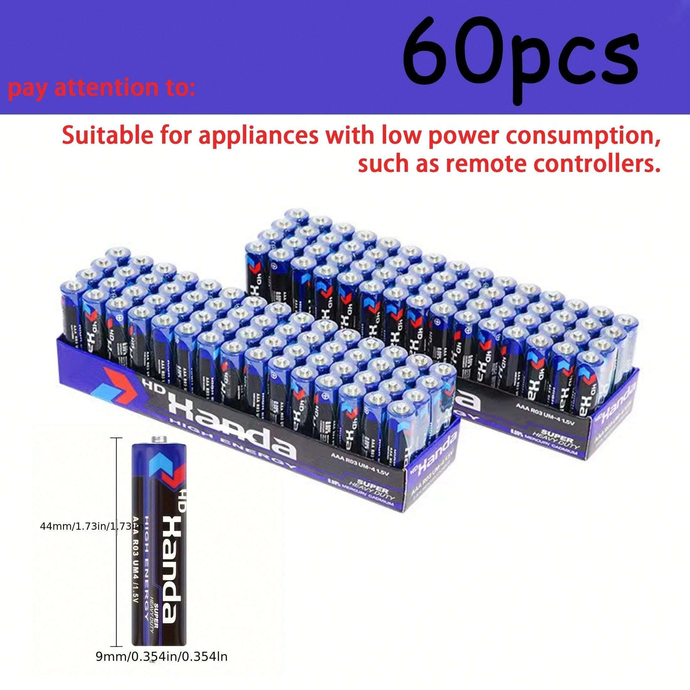 60pcs High Quality AAA Alkaline Batteries - Long-Lasting 1.5v Battery ...
