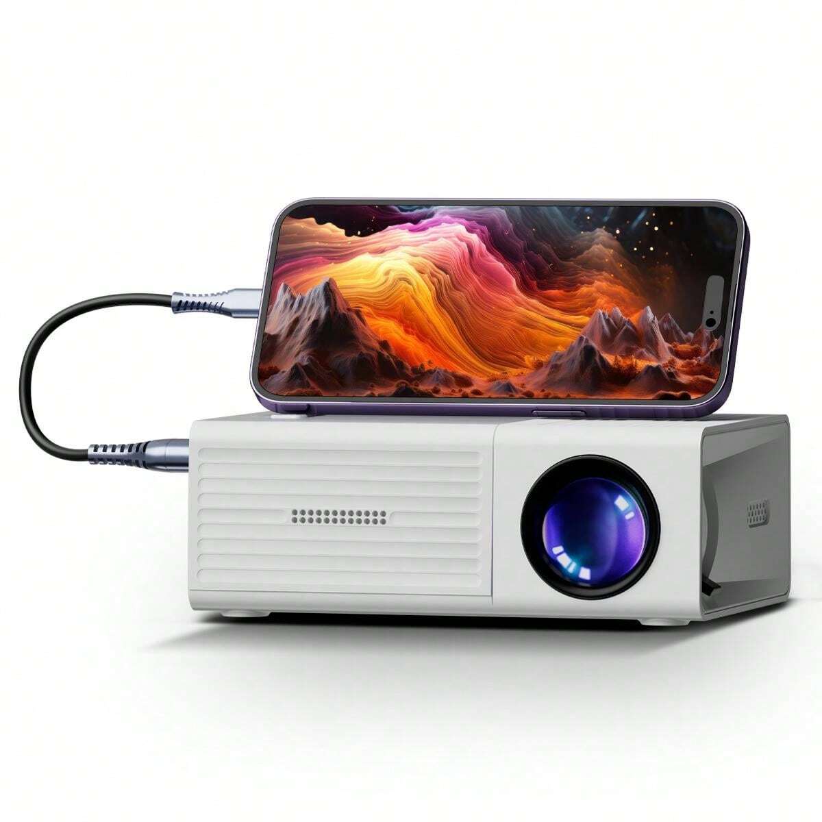 HD Mini Projector, Portable Outdoor Movie Projector, Compatible With ...