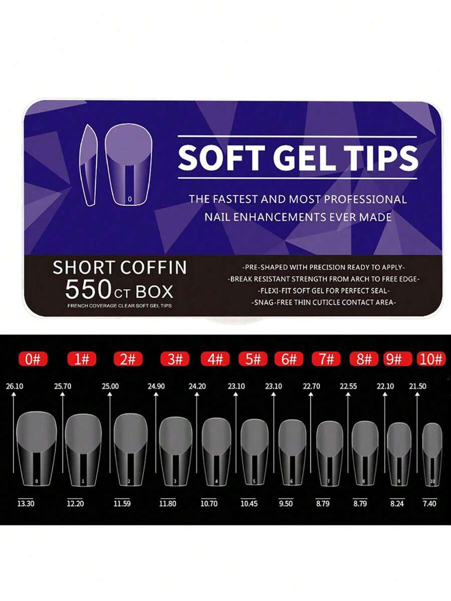 550pcs Pre-Designed Press-On Nail Tips With Half Matte Finish, Nail ...