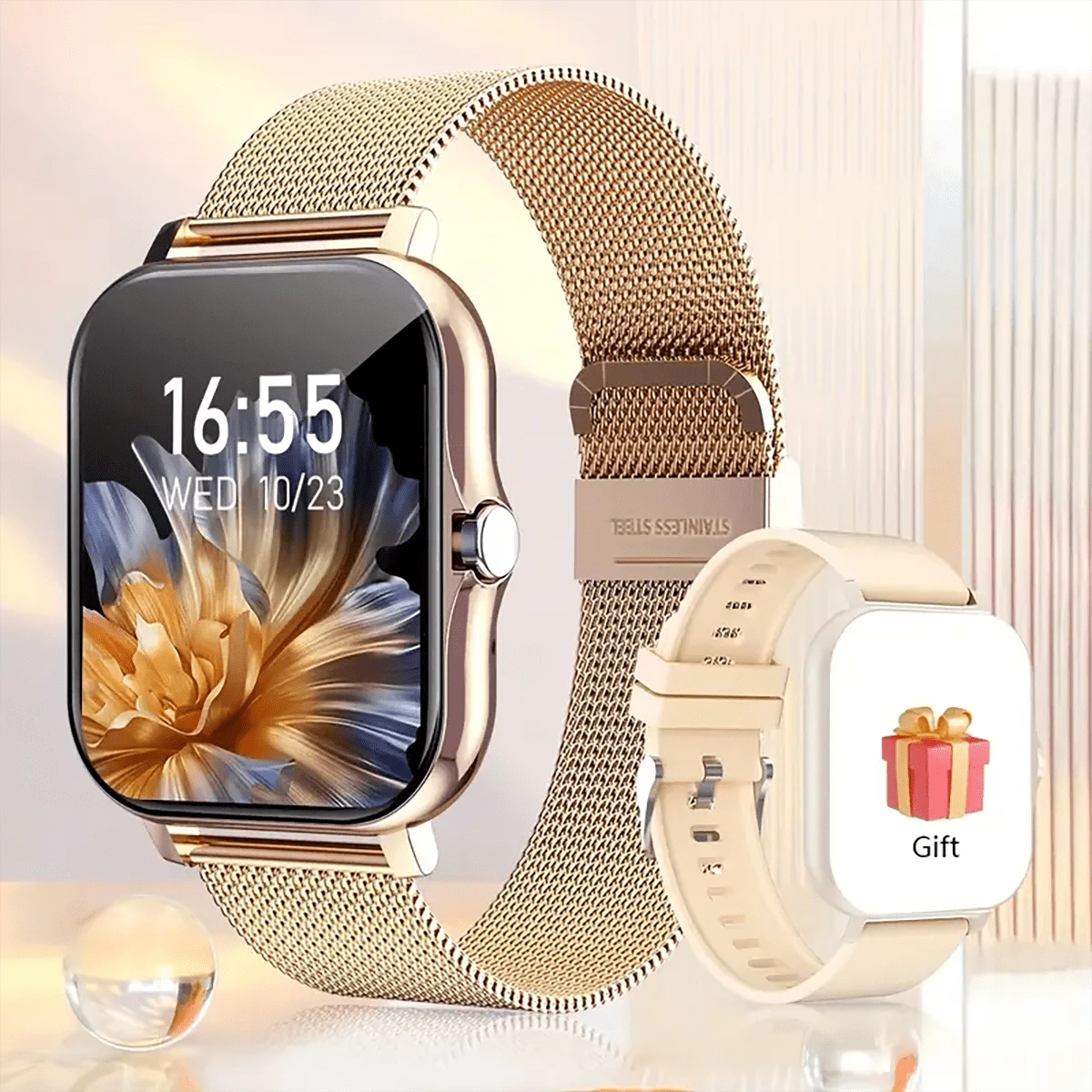 Montre connectée avec fonction d'appel, lecture de musique, compteur de ...