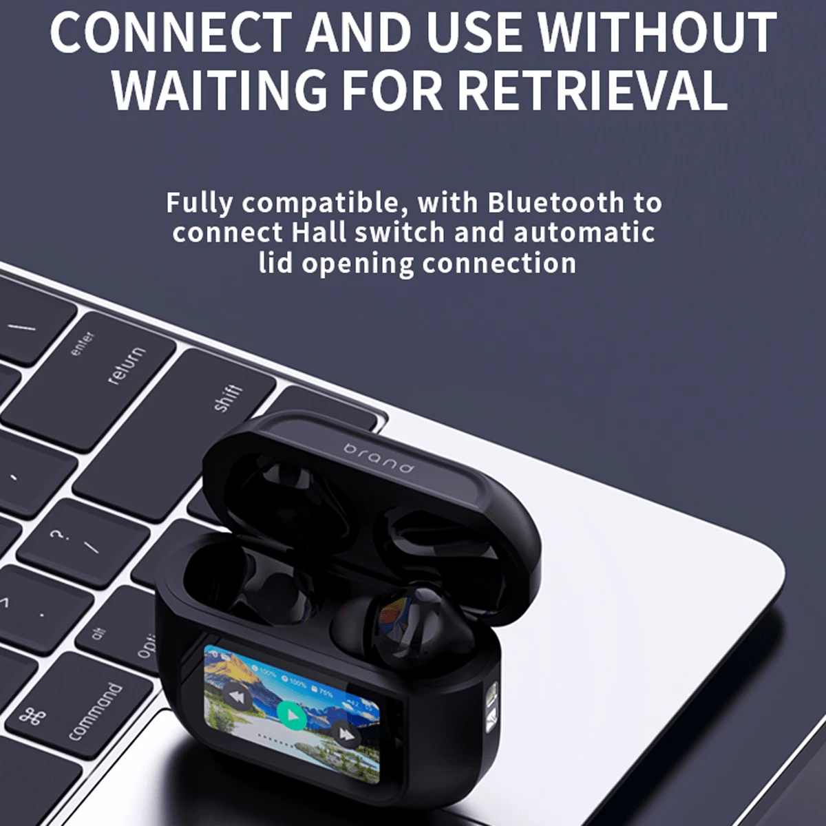 True Wireless Earbuds LCD Screen ANC Tech Strong Bass Stereo Sound ...