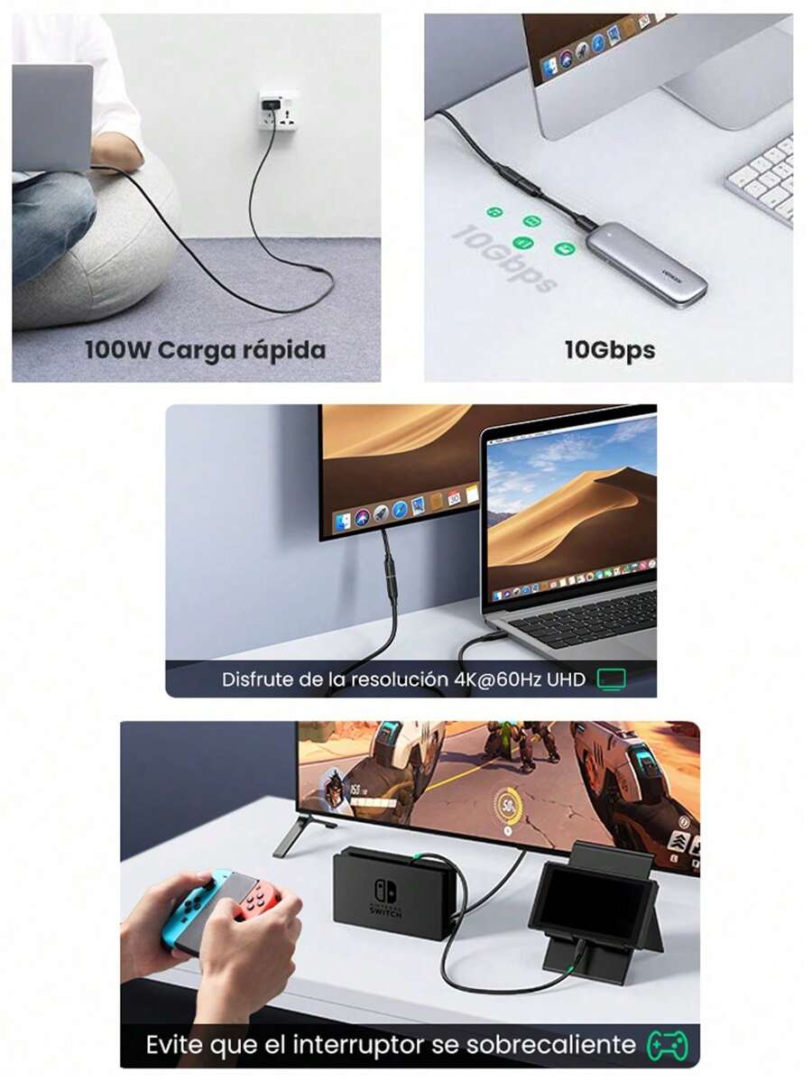 USB-C 3.1 Gen 2 Extension: 1 Meter Cable With USB-C Male And USB-C ...