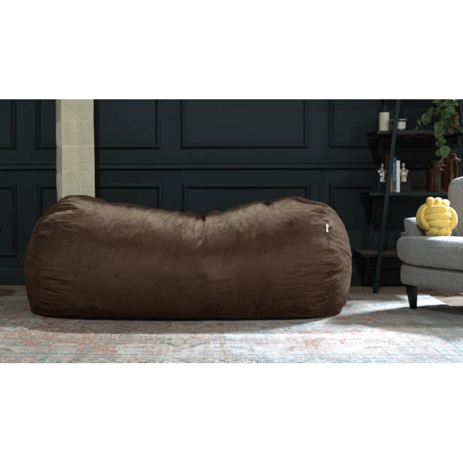 Jasper Traditional 8 Foot Cylindrical Suede Bean Bag, Brown | SHEIN USA