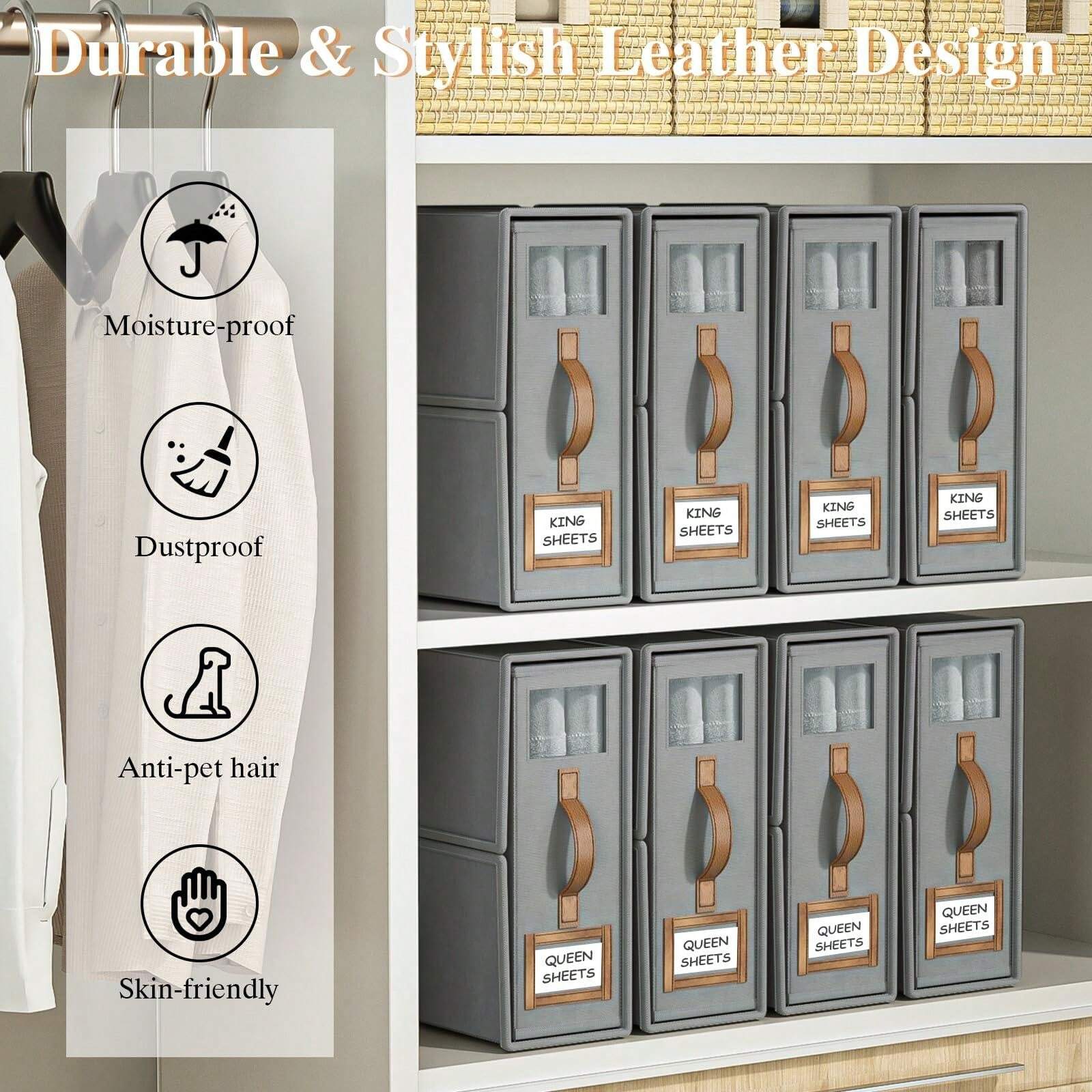 1 Pack Foldable Bed Sheets Set Organizers And Storage, Linen Fabric ...