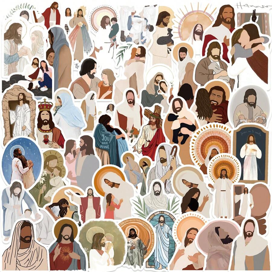 50Pcs Bible Jesus Stickers, Christian Jesus Scripture Stickers Pack ...