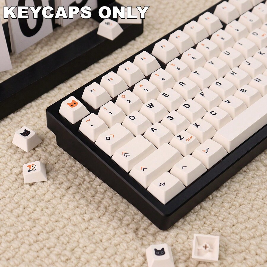 (Keycaps Only)144 Keys Splendid Cat PBT Keycaps Cherry Profile Dye ...