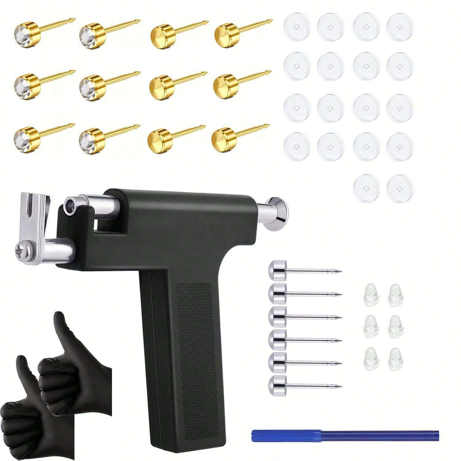Kit de perforación de oreja profesional reutilizable con pistola, kit ...