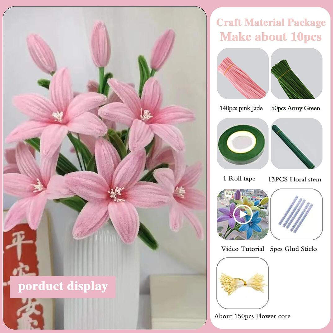 359-Piece For Lily Twist Stick Bouquet Set With 190 Pipe Cleaners ...