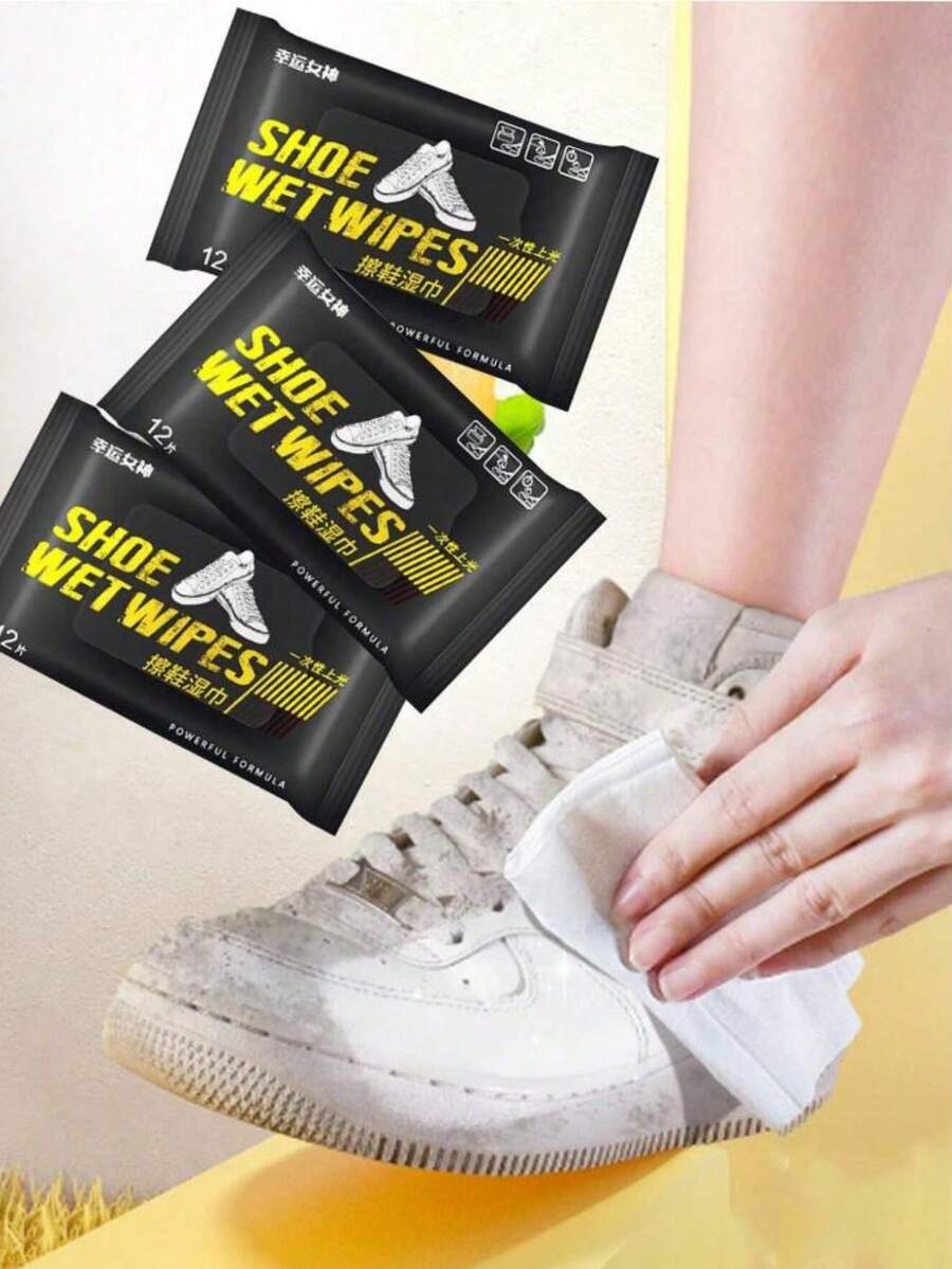 60pcs Outdoor Shoe Wipes Clean White Shoes Without Washing Wet Paper ...