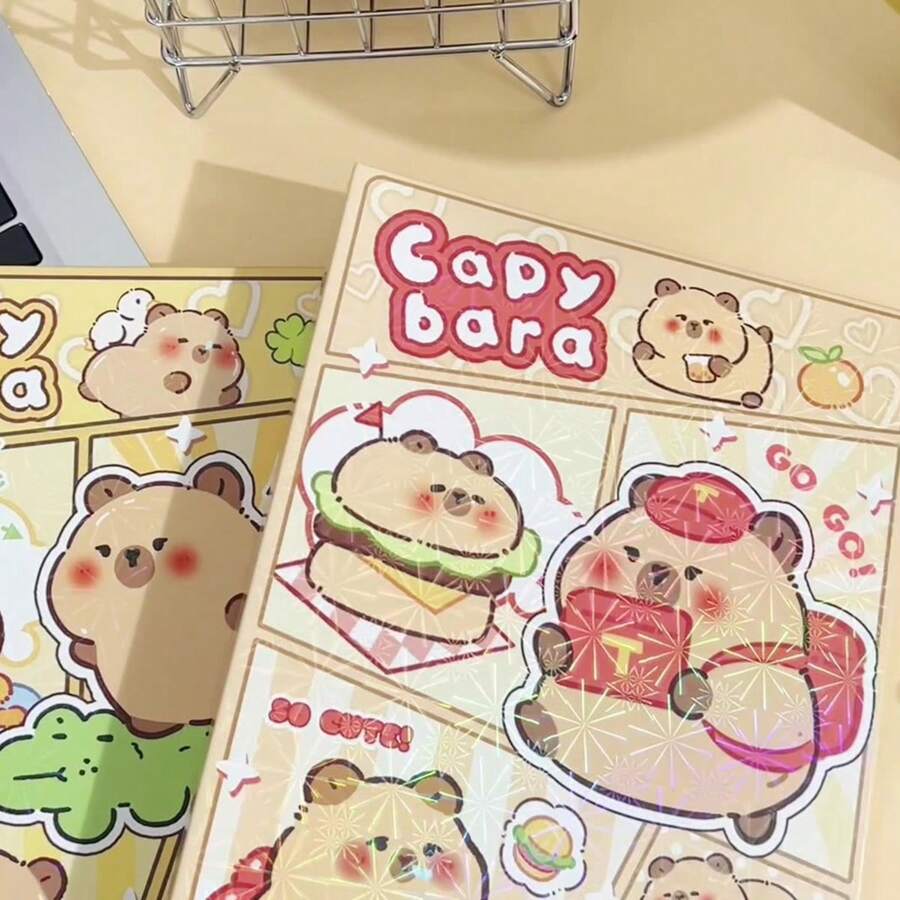 Capybara Cute Water Rat Small Card Collection Album, Cartoon Grid ...
