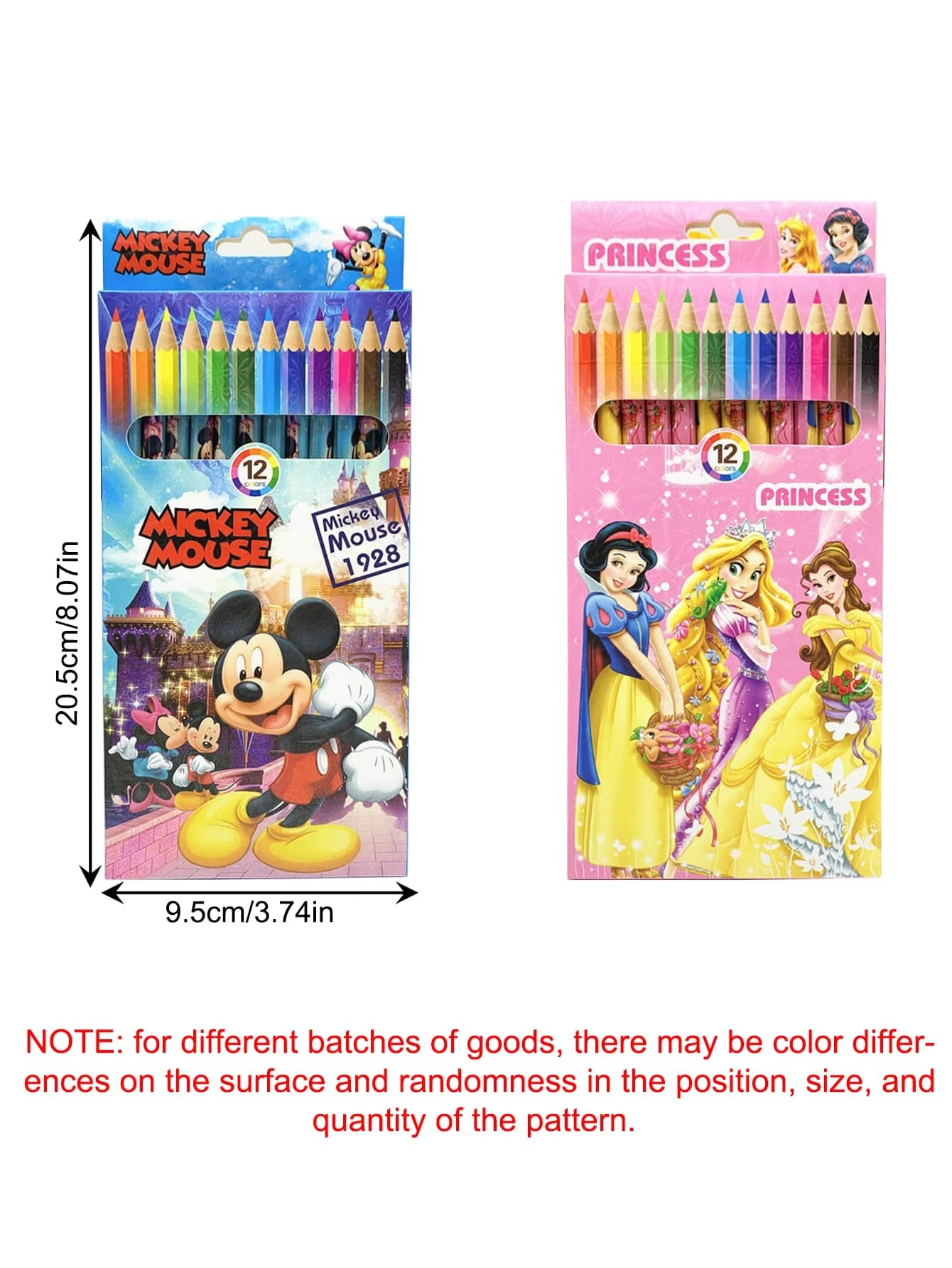 Disney Colored Pencils Mickey Mouse Minnie Princess Stationery Painting ...