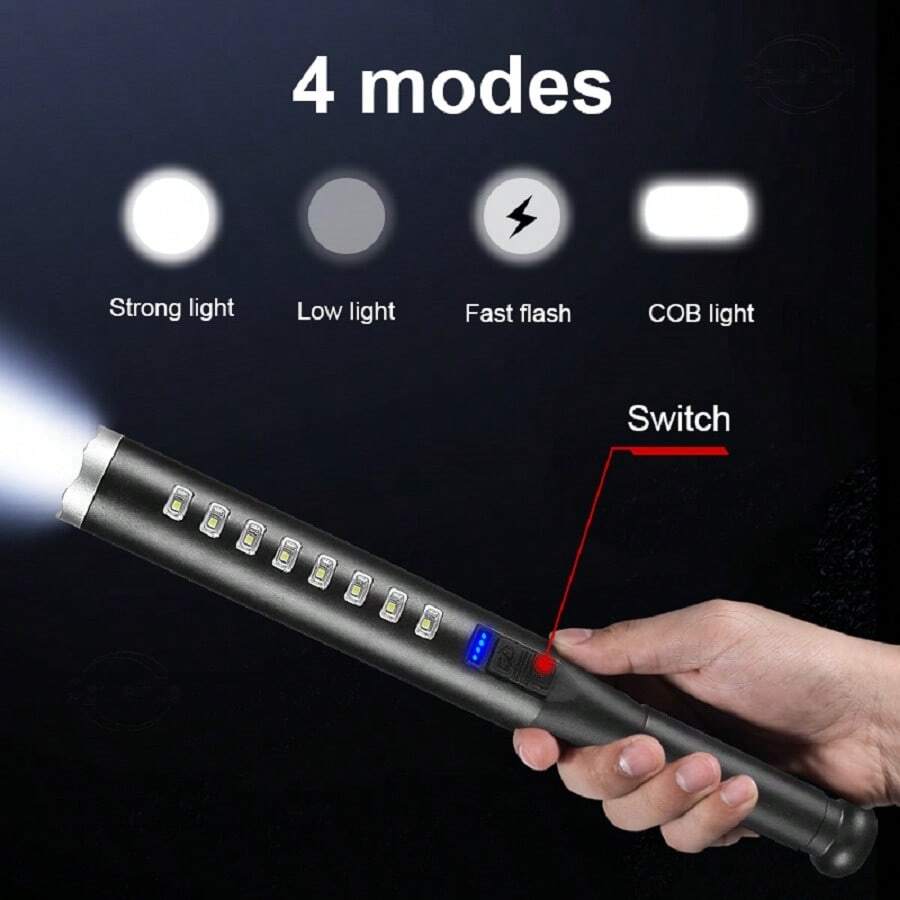 Super Powerful LED Flashlight Rechargeable Self Defense Flash Light ...