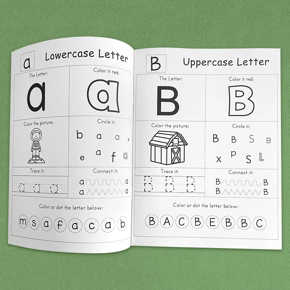52P Children's ABC Letter Handwriting Workbook Alphabet Worksheet ...