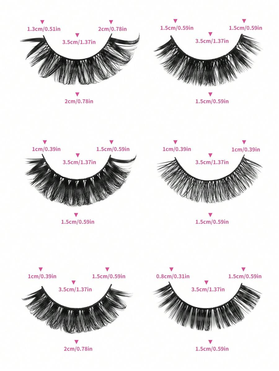48 Pairs Long Thick Fluffy Volume False Eyelashes Faux Mink Lashes 8 ...