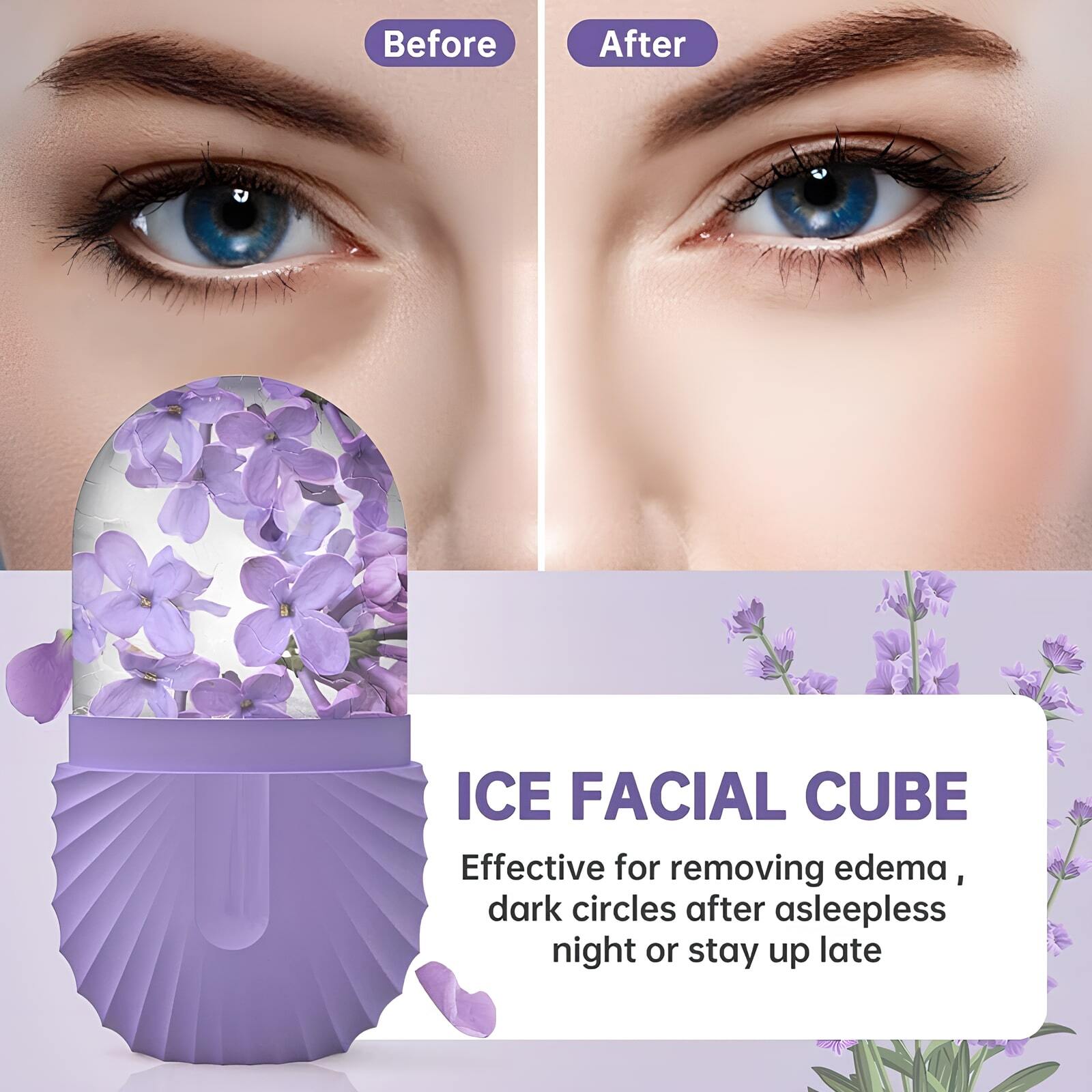 Massage Face Ice Cube Tray, Reusable Ice Roller Facial Massage Tool For ...