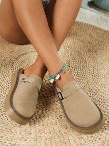 Sandali piatti da donna con punta quadrata, moda, suola morbida, comodi ...