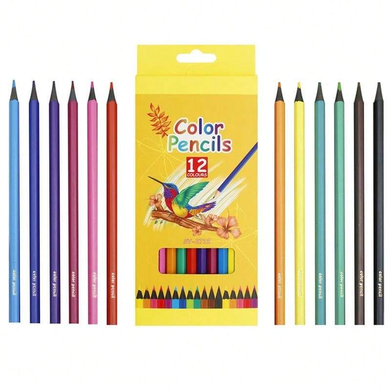 4 boîtes, 12 couleurs Crayons de couleur hexagonaux pré-taillés et ...