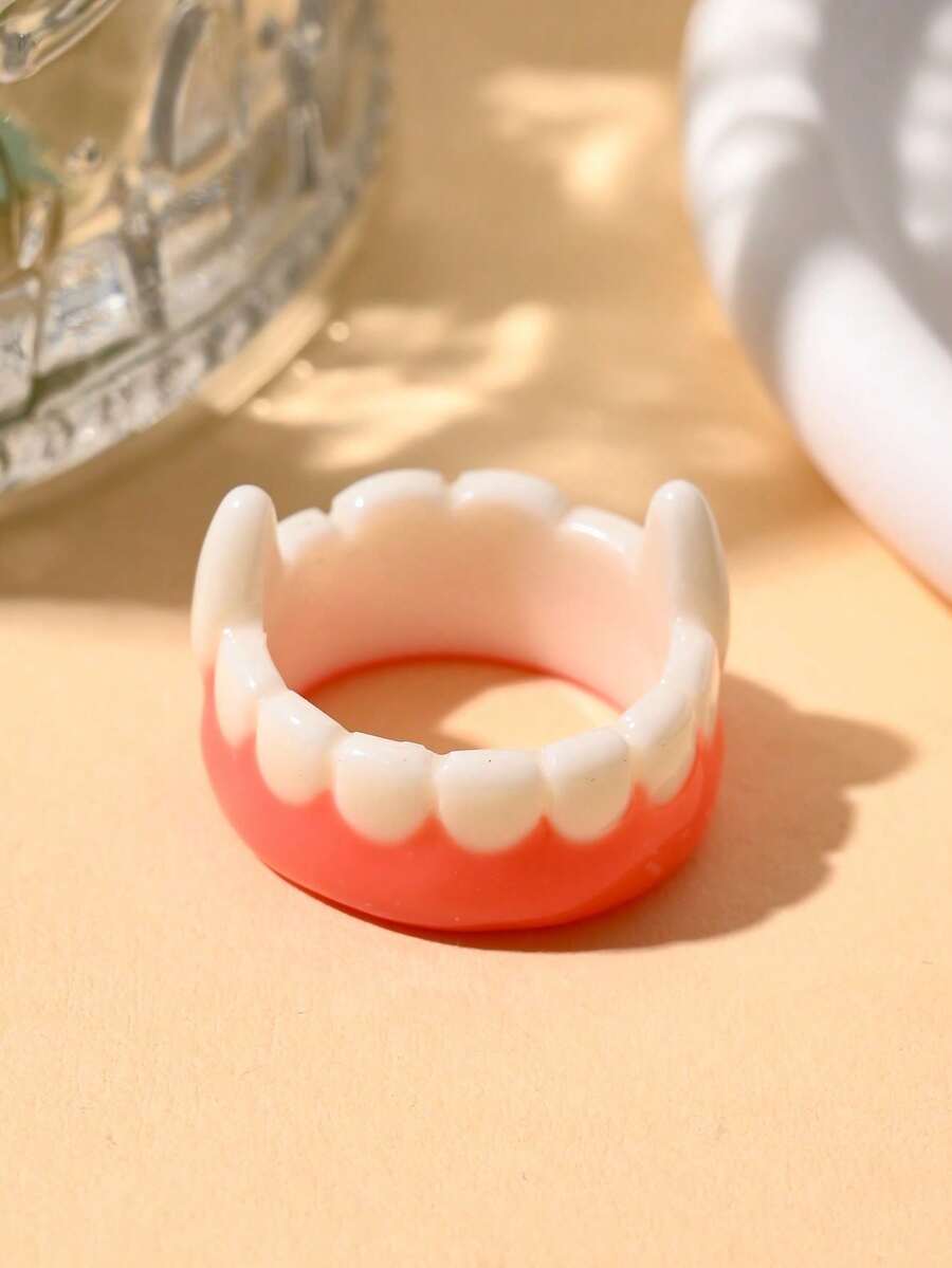1pc Multicolor Personality Y2K Halloween Resin Teeth Ring, Suitable For ...