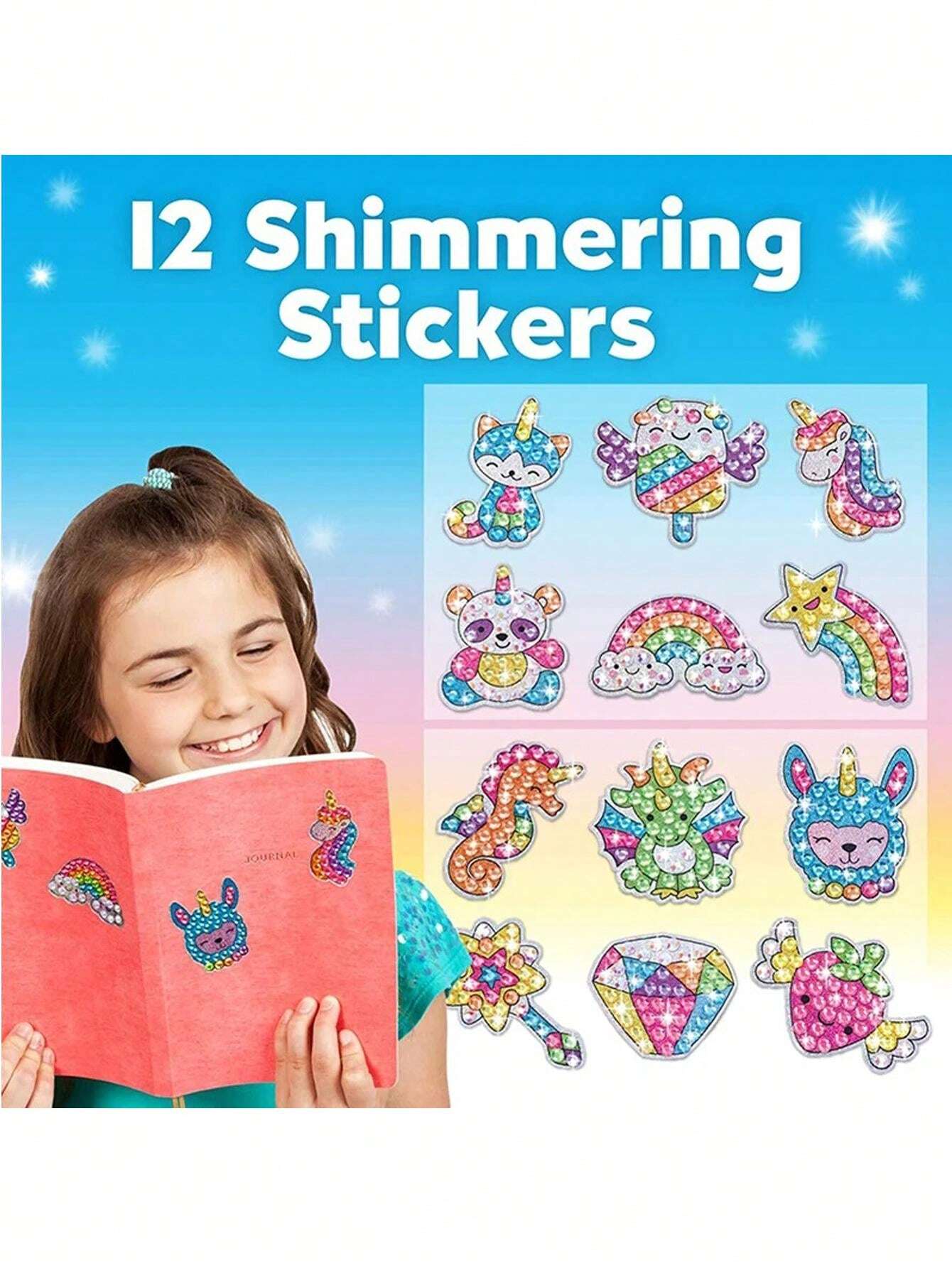 12 Create Big Gem Diamond Painting Sticker Kit Art Craft Girls Boys ...