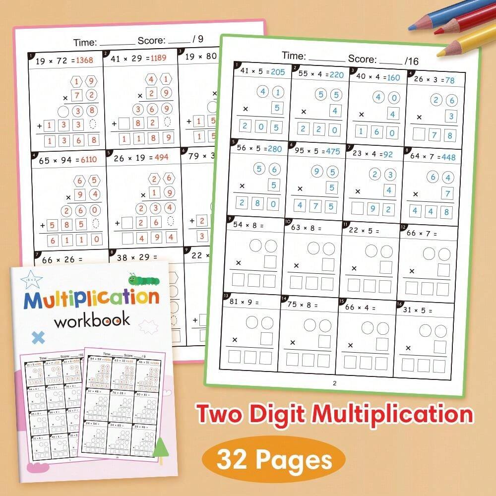 Lachilly Libro de ejercicios de matemáticas de Multiplicación y ...