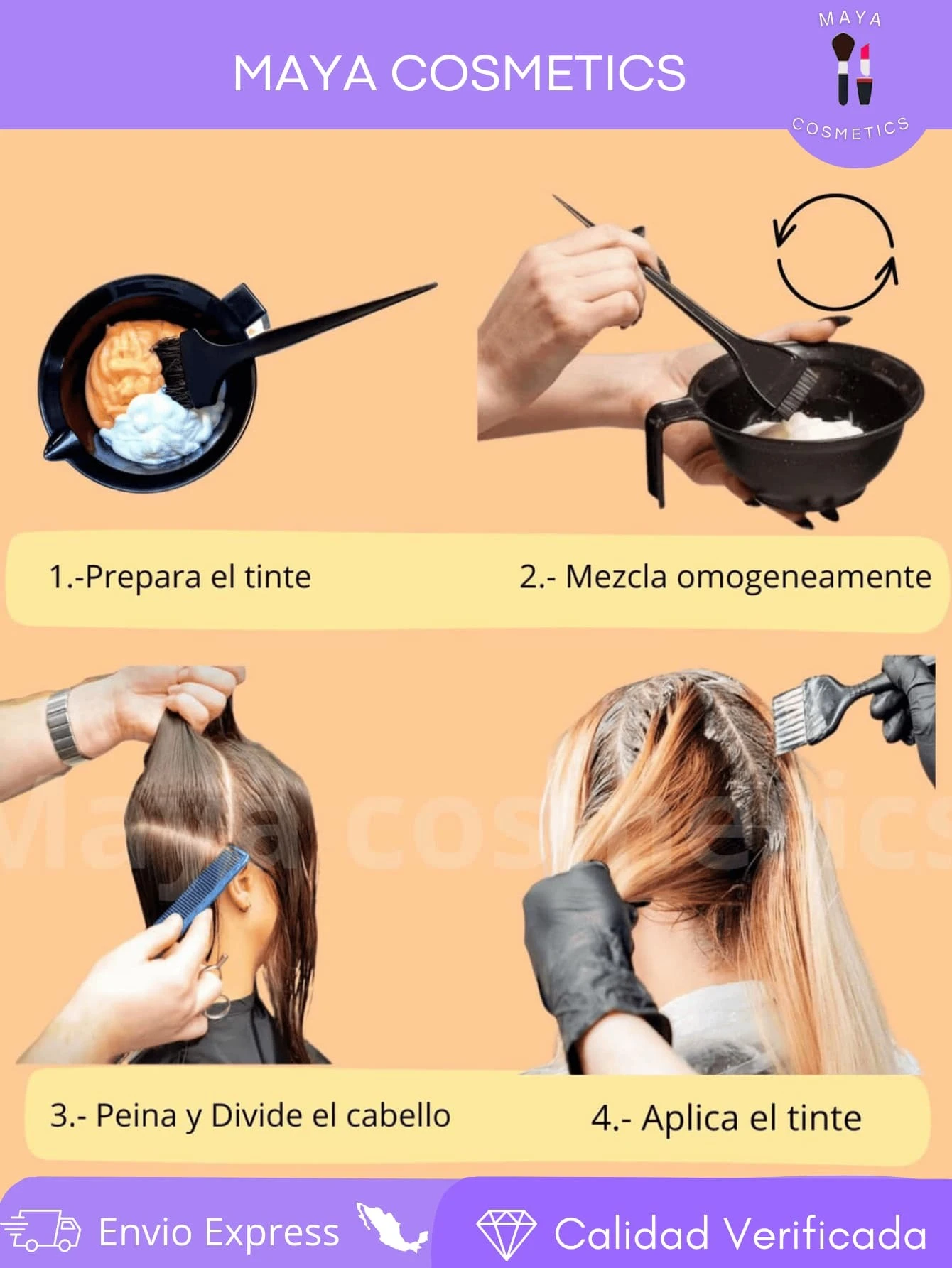 Hydra Color Dye To Dye Hair Coloration With Comb And Dye Applicator ...