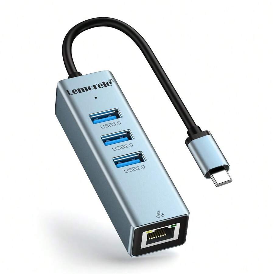 Lemorele Hub USB C RJ45 Ethernet 4-In-1 USB C HUB RJ45 Lan For Laptop ...