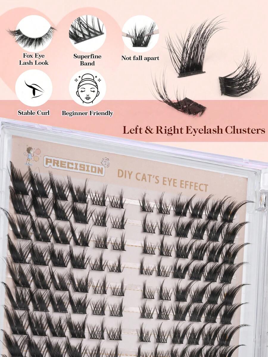 434pcs/28 Rows Extra-Large Volume False Eyelashes, Fox-Eye Faux Mink ...