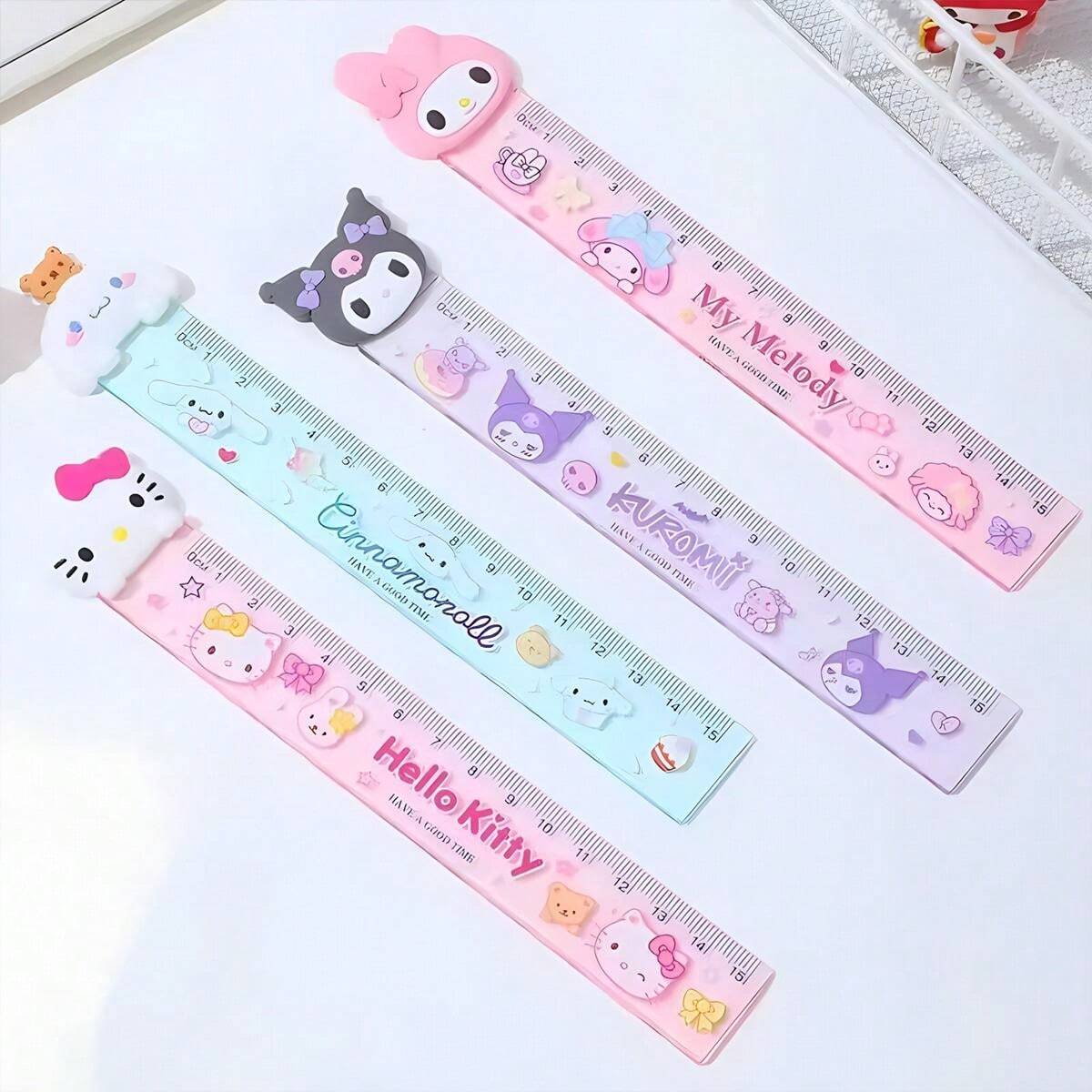 Sanrio Characters (Kuromi, My Melody, Cinnamoroll) Bookmark Ruler Gift ...
