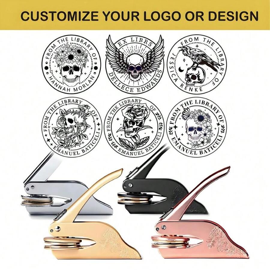 Custom Logo Embosser Stamp - Heavy Steel Embosser Stamp Design Your Own Logo Or Emblem Perfect ...