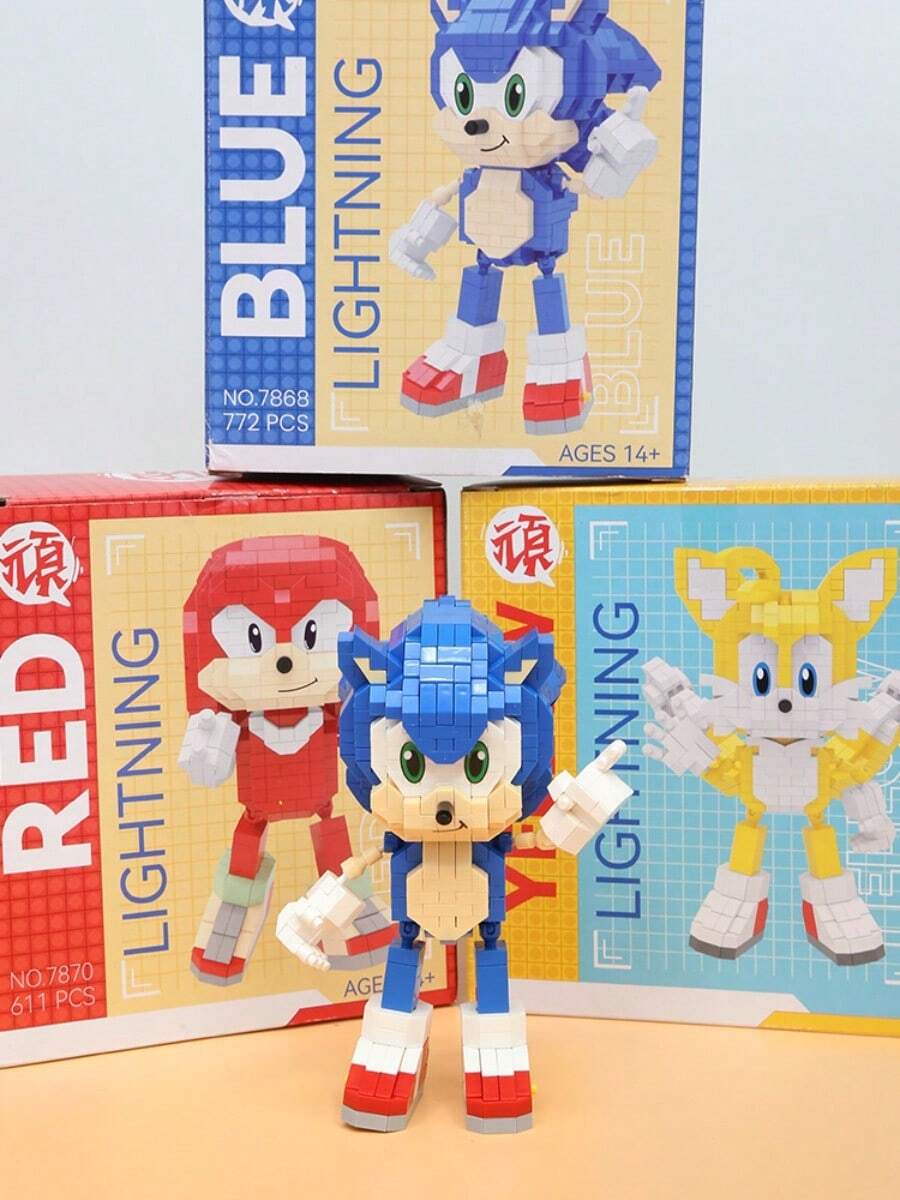 SONIC THE HEDGEHOG Cartoon Building Blocks Cute Diy Bricks,Blocks>Adult ...
