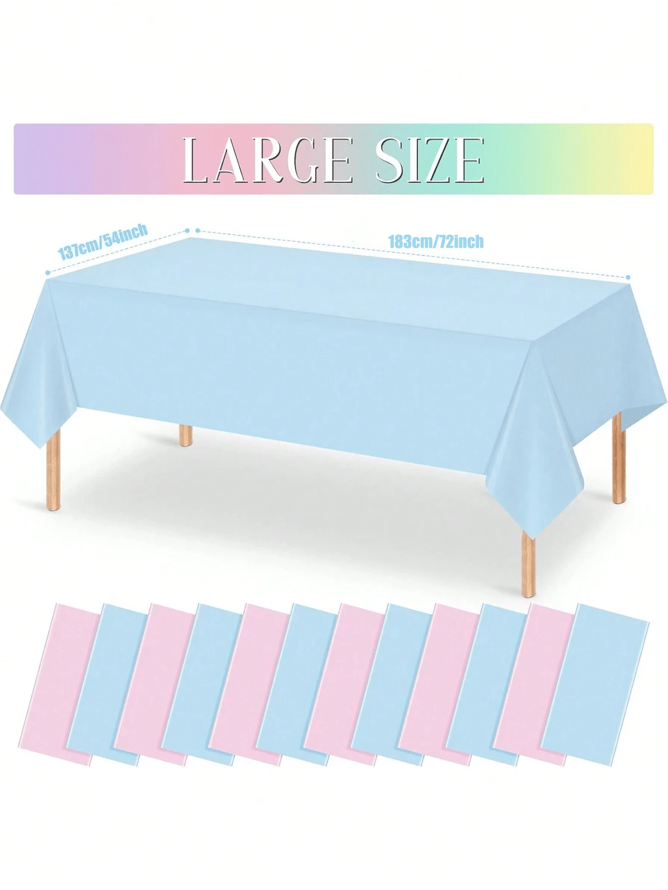 1/2pcs Gender Reveal Tablecloths, Disposable Plastic Pink And Blue ...