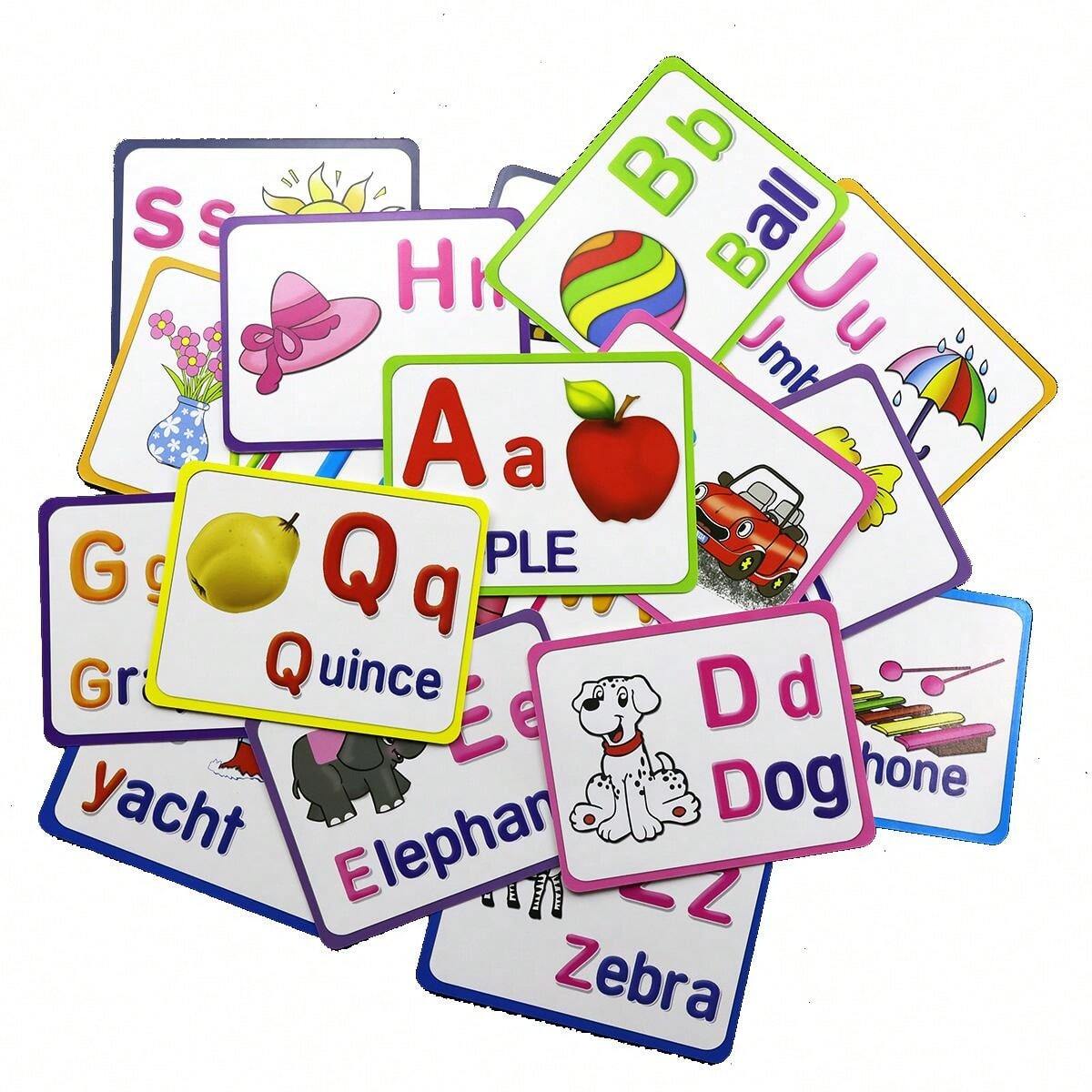 26 piezas Tarjetas de palabras en inglés de alfabeto de estimulación ...