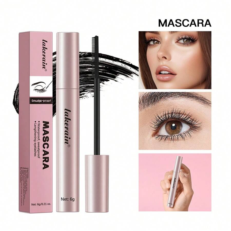 lakerain Máscara de pestañas volumizante, resistente al agua y de larga duración, a prueba de ...