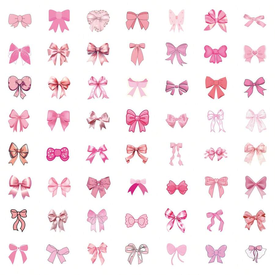55Pcs Bows Stickers, Monogram Decal Vintage Aesthetic Stickers, Vinyl ...