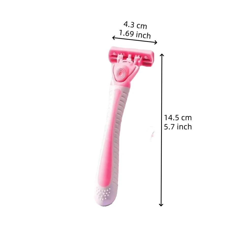 Pink Safety Manual Razor With 6 Layers Blade, 1 Razor Frame And 7 ...