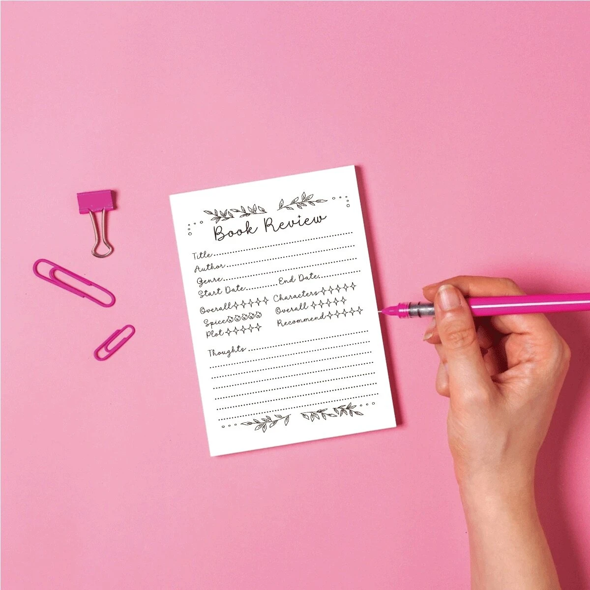 1 Pc Funny Book Review Notepad, 50 Sheets Steno Pads, Star Rating ...