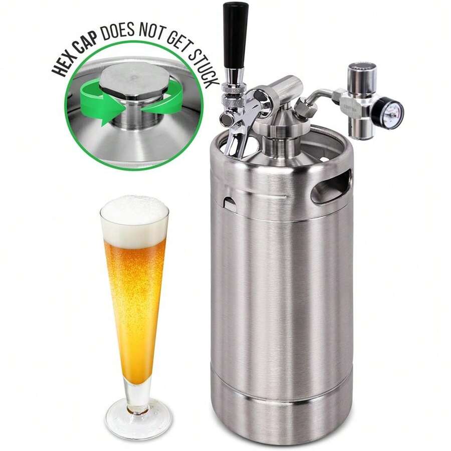 NUTRICHEF NutriChef Pressurized Growler Tap System - Stainless Steel ...