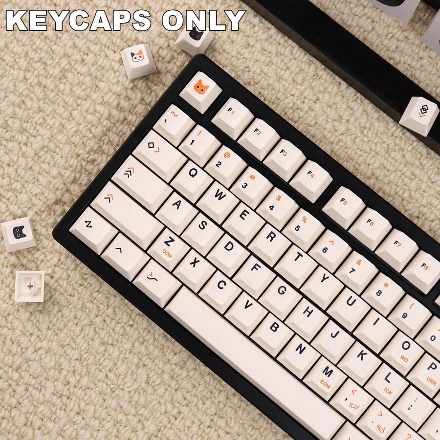 (Keycaps Only)144 Keys Splendid Cat PBT Keycaps Cherry Profile Dye ...