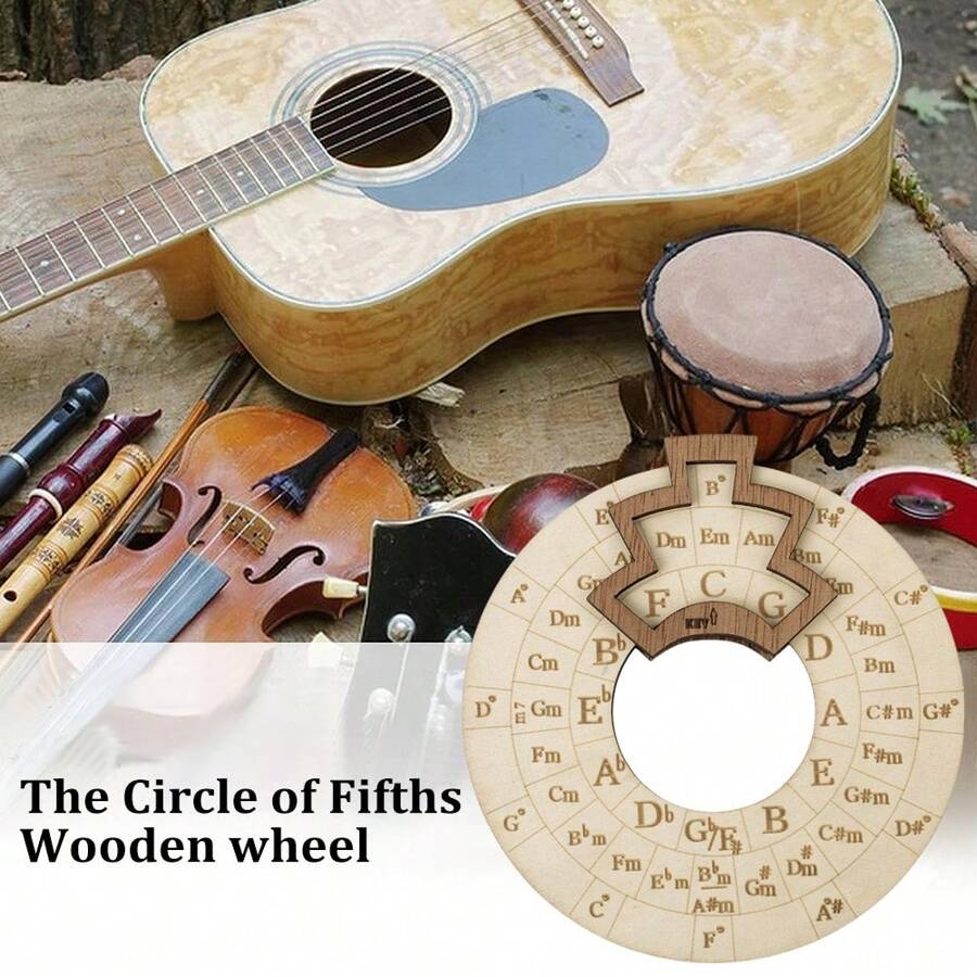 The Circle Of Fifths Wooden Wheel Melody Tool - Chord Wheel For ...