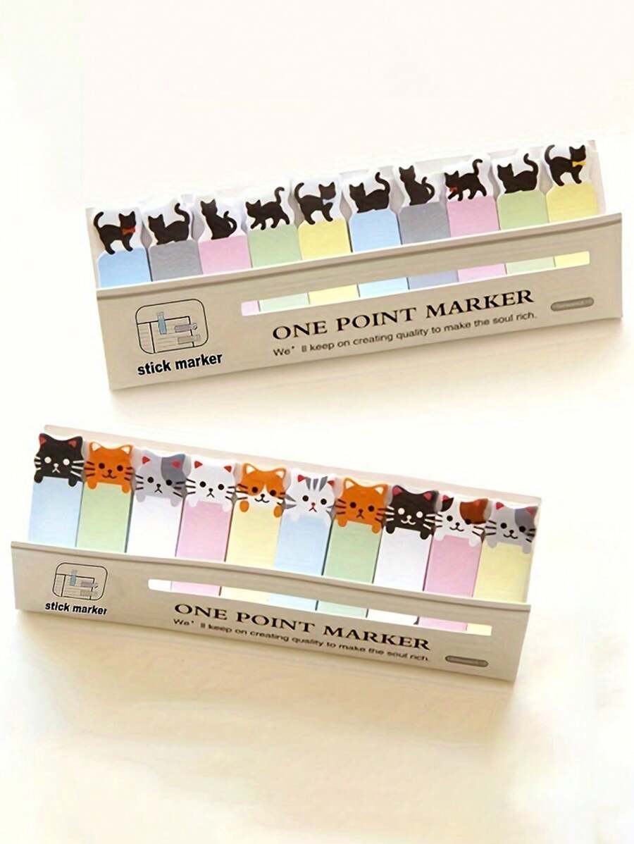 Animal Theme Sticky Notes: Mini Floral Cats Memo Pads, Cute Cartoon ...