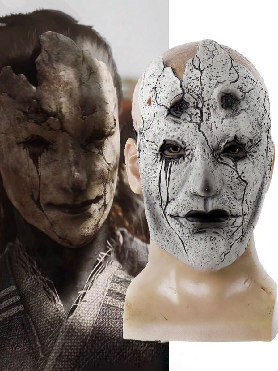 1 Piece Black Myth Goku Latex Half Face Horror Mask Suitable For ...