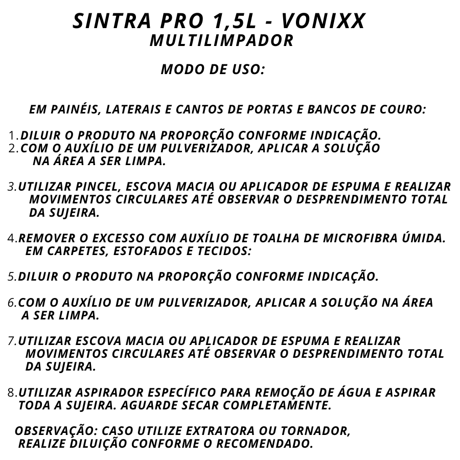 SINTRA PRO 1.5L CONCENTRATED BACTERICIDE MULTICLEANER - VONIXX | SHEIN PT