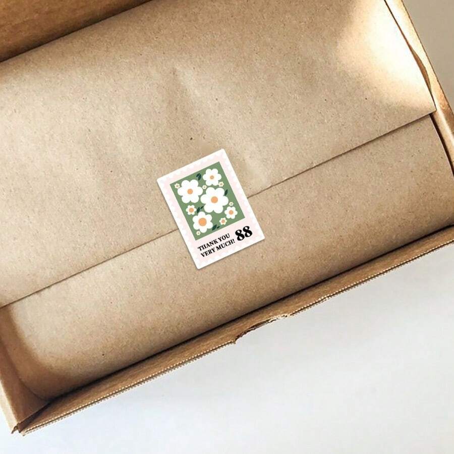 120pcs/Pack Floral Postage Stamp Shaped Thank You Stickers, For Sealing ...