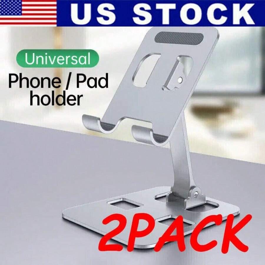 Universal Metal Desk Tabletop Phone IPad Tablet Stand Holder Foldable ...