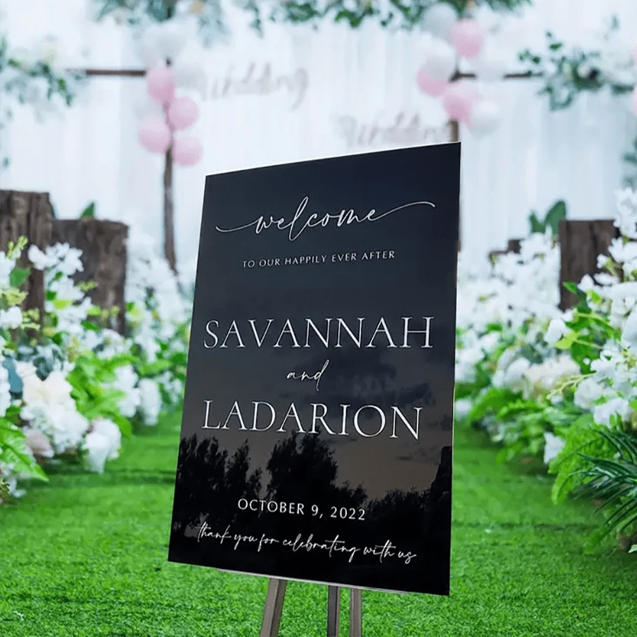 Custom Acrylic Wedding Welcome Sign, Black - Suitable For Anniversaries ...