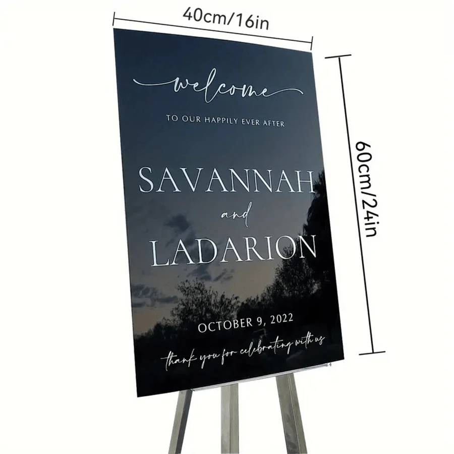 Custom Acrylic Wedding Welcome Sign, Black - Suitable For Anniversaries ...