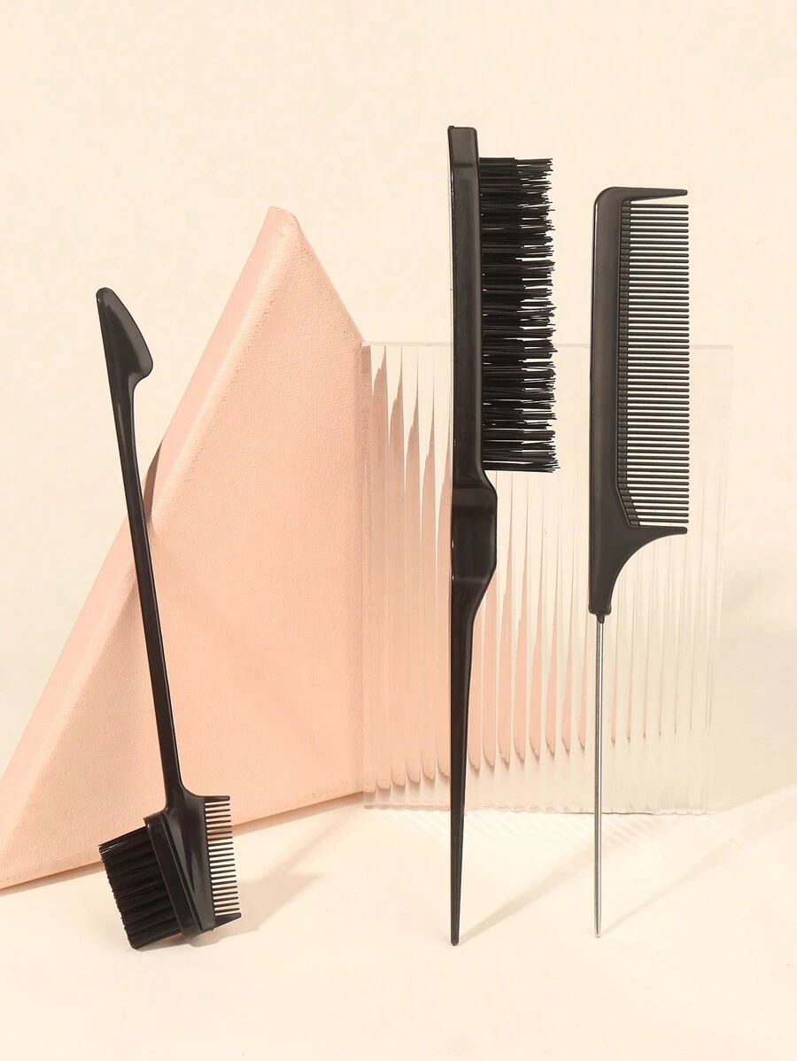 3 Pieces Hair Styling Comb Set Teasing Hair Brush Rat Tail Comb Edge ...