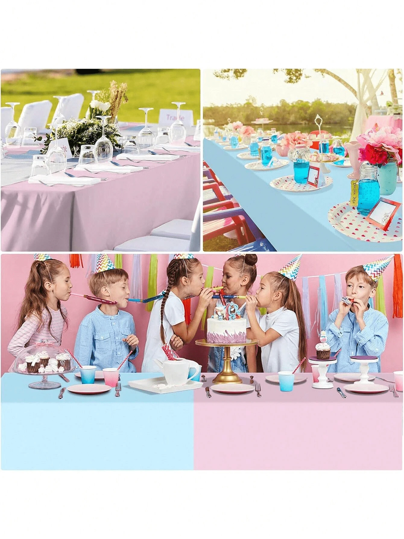 1/2pcs Gender Reveal Tablecloths, Disposable Plastic Pink And Blue ...