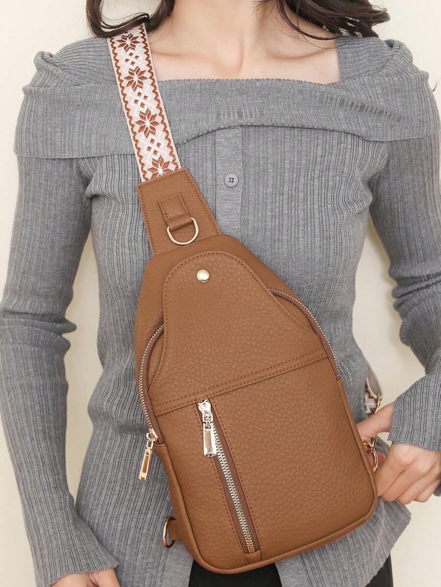 Women's Vintage Chest Pack Retro PU Leather Shoulder Crossbody Chest ...