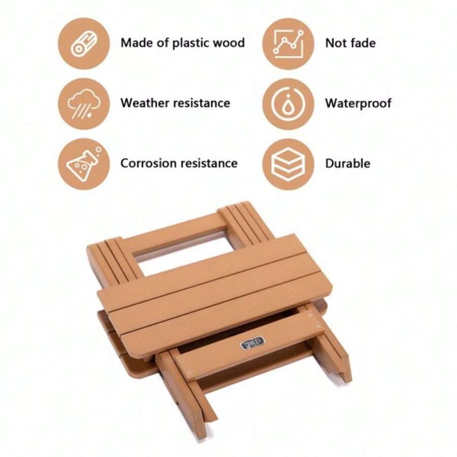 TALE Adirondack Portable Folding Side Table Square All-Weather And Fade ...